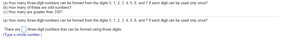 Solved (a) How many three-digit numbers can be formed from | Chegg.com