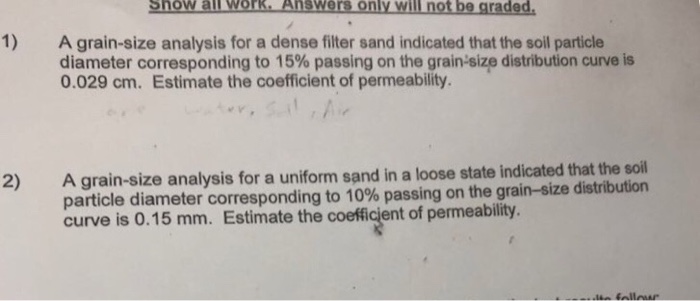 Solved Show all Work. Answers only will not be graded 1) A | Chegg.com