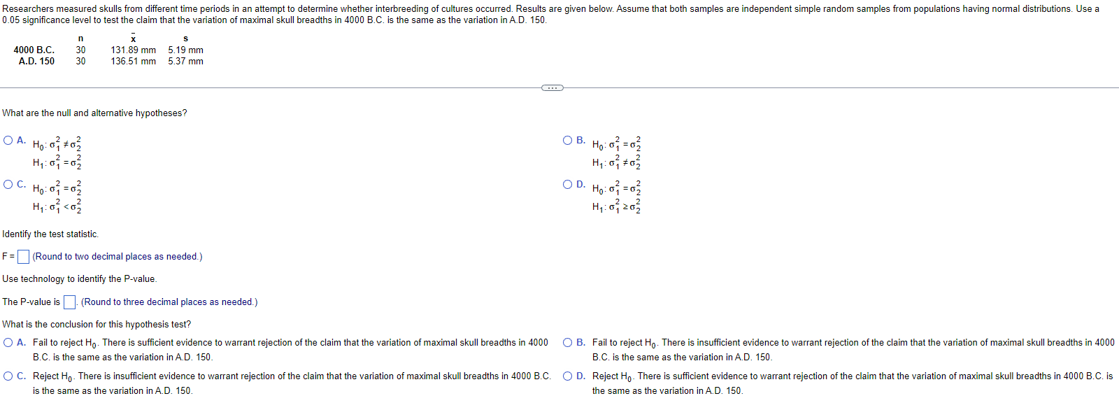 Solved The P-value is (Round to three decimal places as | Chegg.com