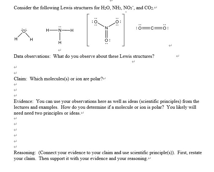 Solved Consider the following Lewis structures for H20, NH3, | Chegg.com