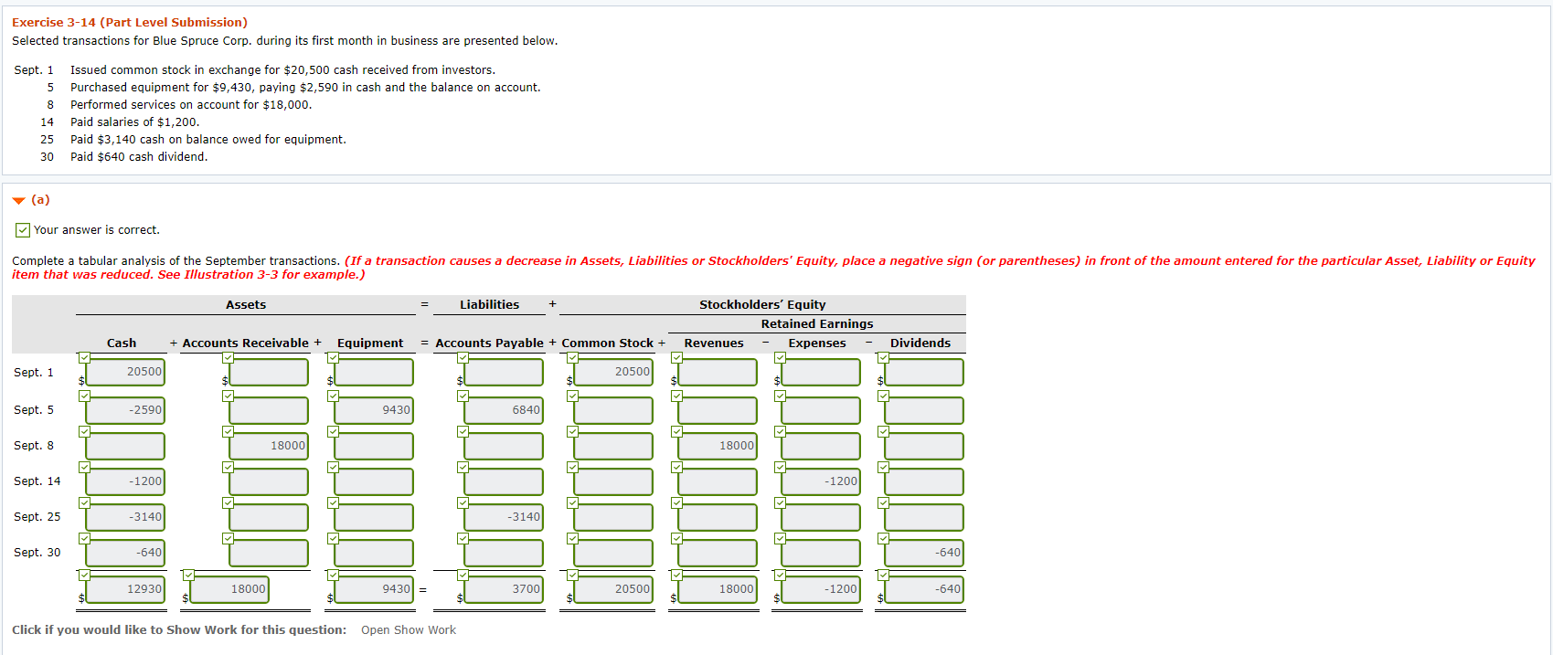 Solved Exercise 3-14 (Part Level Submission) Selected | Chegg.com