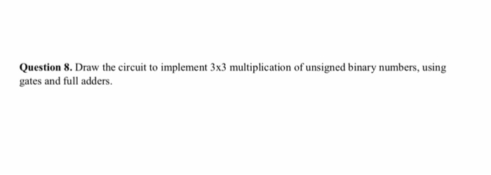 Solved Question 8. Draw the circuit to implement 3x3 | Chegg.com