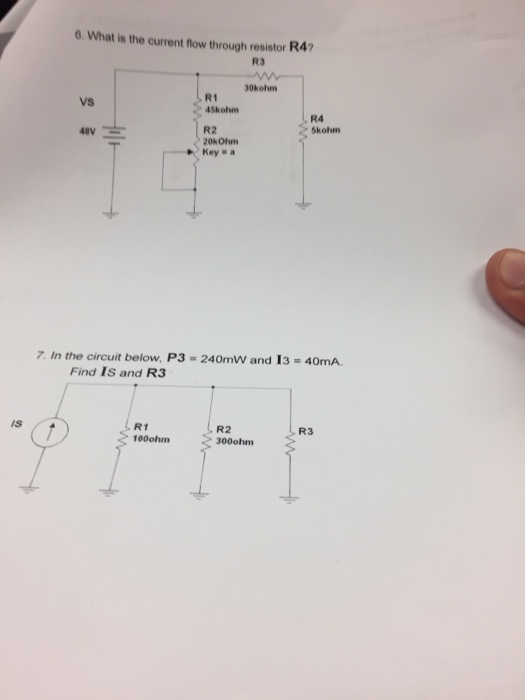 Solved 6 What is the current flow through resistor R4? R3 | Chegg.com