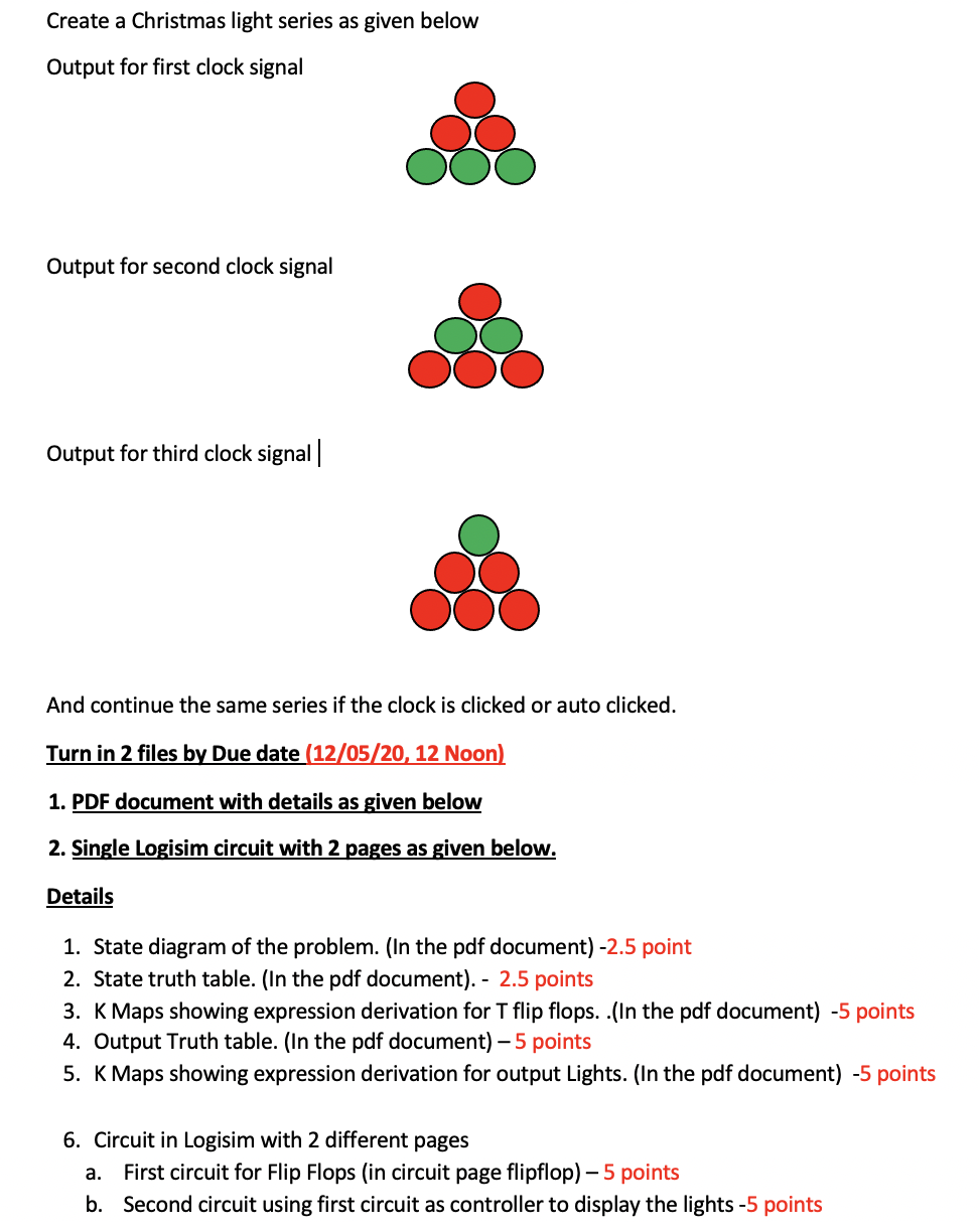 Create a Christmas light series as given below Output | Chegg.com