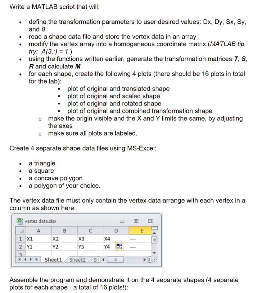 Solved - define the transformation parameters to user | Chegg.com