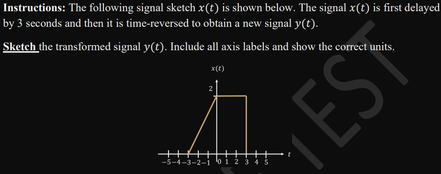 Solved Instructions: The following signal sketch x(t) is | Chegg.com