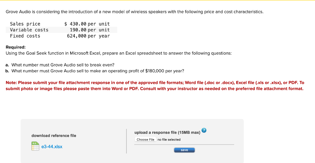 Solved Please make the answers in excel because I will have | Chegg.com