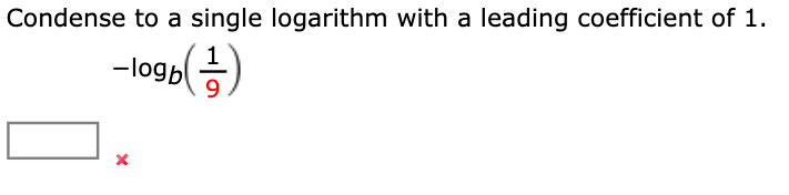 Solved Condense to a single logarithm with a leading | Chegg.com