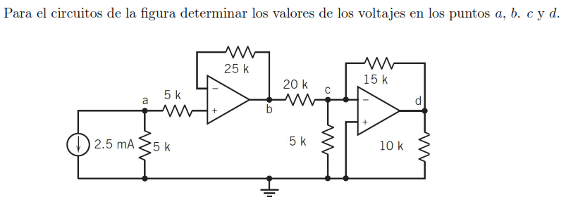 Solved Para el circuitos de la figura determinar los valores | Chegg.com