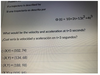 Solved If a trajectory is described by Si una trayectoria es | Chegg.com