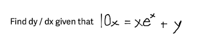 Solved Find dy/dx given that 10x=xex+y | Chegg.com