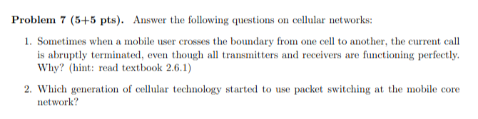 Solved Problem 7 (5+5 pts). Answer the following questions | Chegg.com