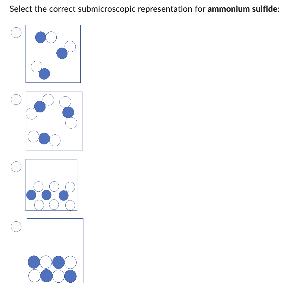 Solved Select the correct submicroscopic representation for | Chegg.com