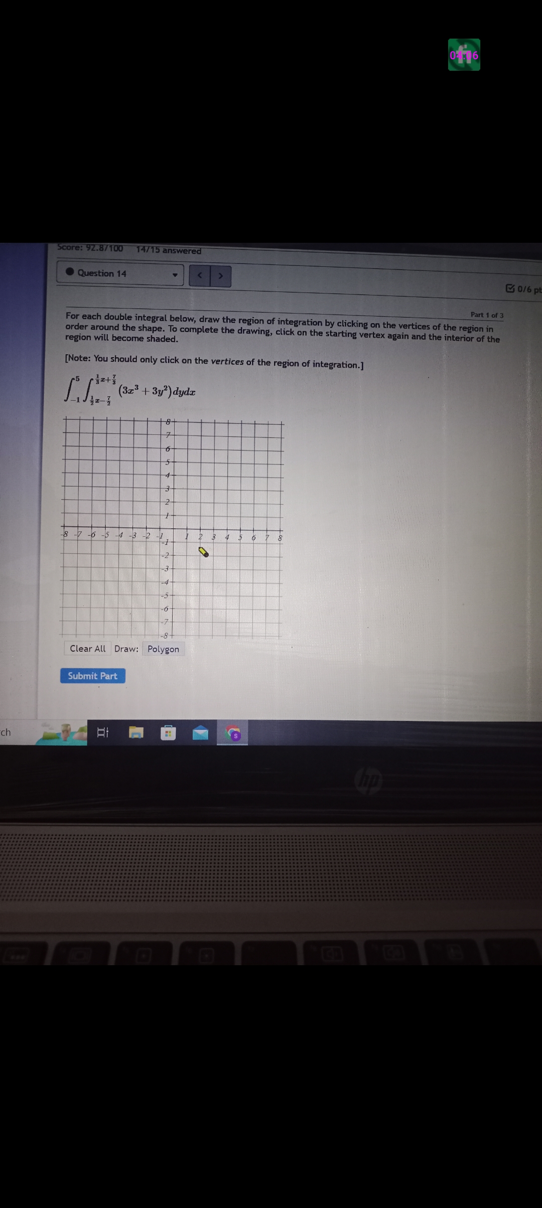 Solved For each double integral below, draw the region of | Chegg.com