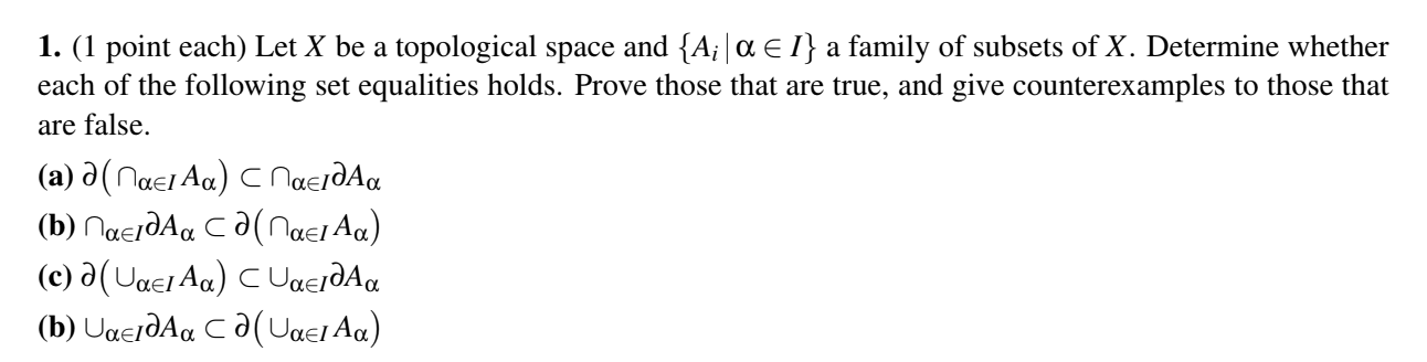 Solved For my topology class. Please write proper | Chegg.com