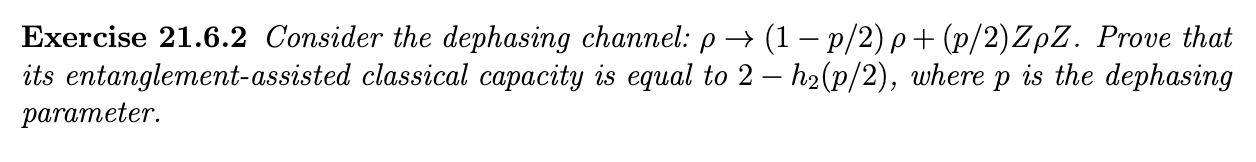Solved Exercise 21.6.2 Consider the dephasing channel: | Chegg.com
