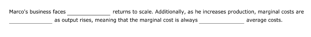 Solved 3. Identifying returns to scale Aa Aa Imagine Marco | Chegg.com
