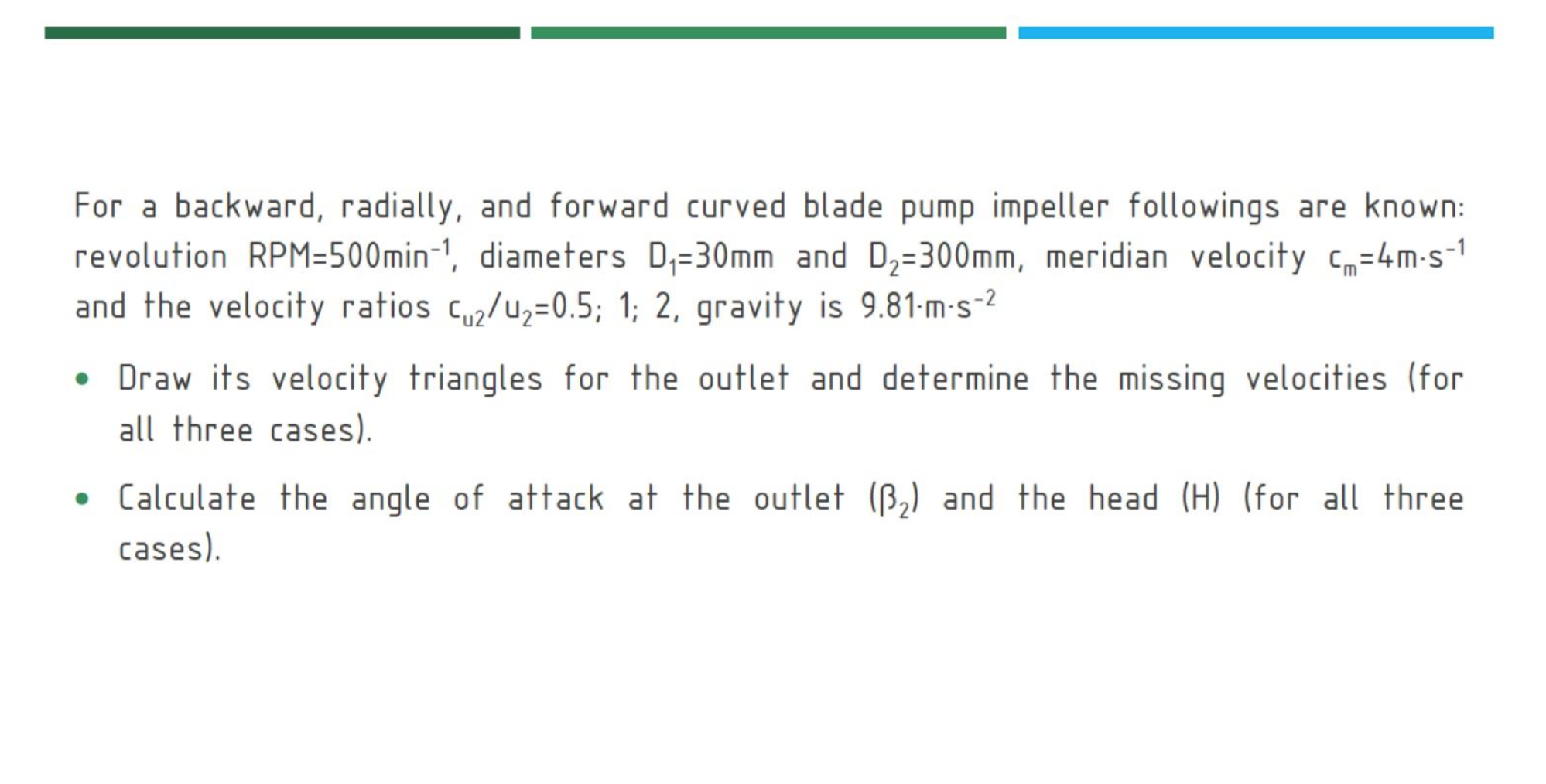For a backward, radially, and forward curved blade | Chegg.com