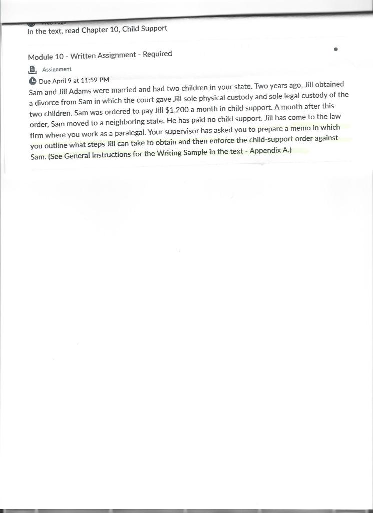 Module 10 - Written Assignment - Required 界 | Chegg.com