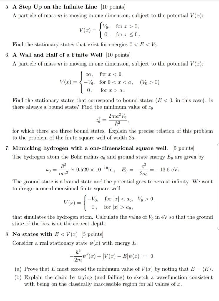 Solved Solve (5) and (6) A Step Up on the Infinite Line A | Chegg.com