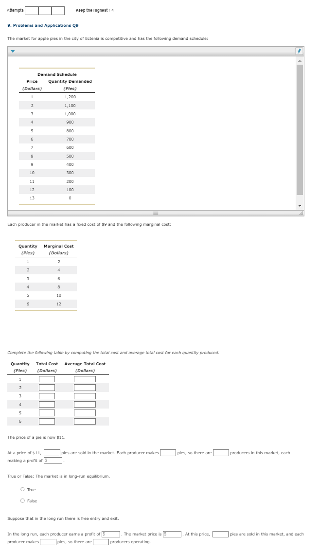 Solved 9. Problems and Applications Q9 The market for apple | Chegg.com
