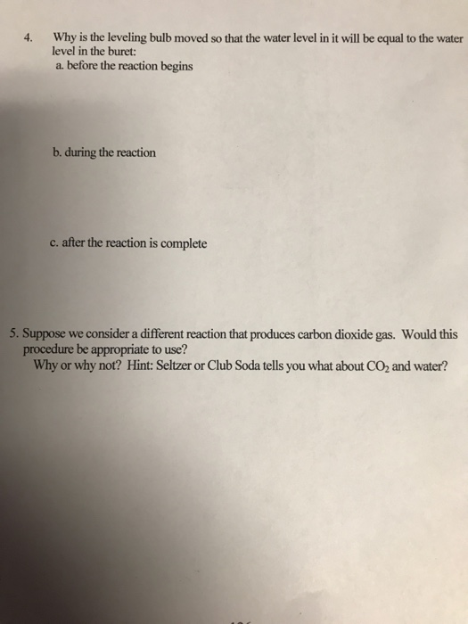 Why is the leveling bulb moved so that the water | Chegg.com