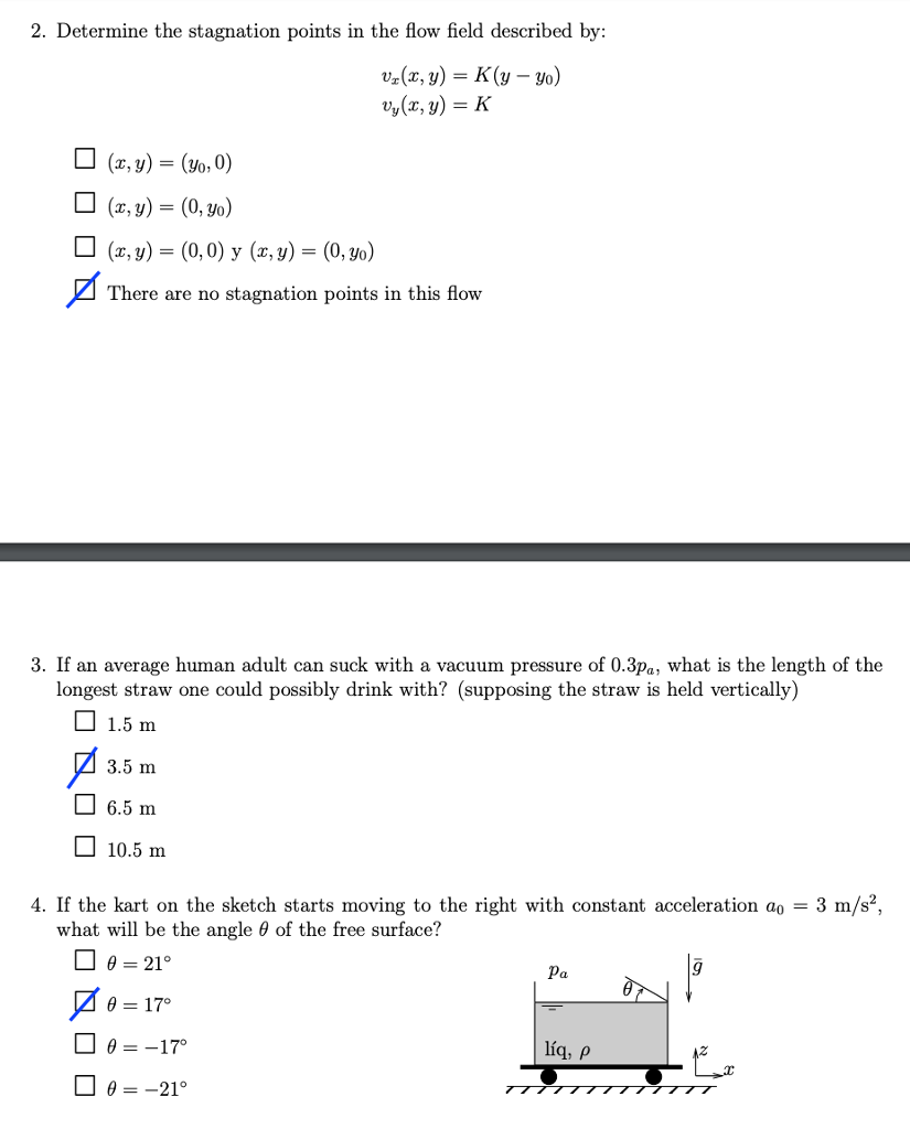 Solved 2. Determine the stagnation points in the flow field | Chegg.com