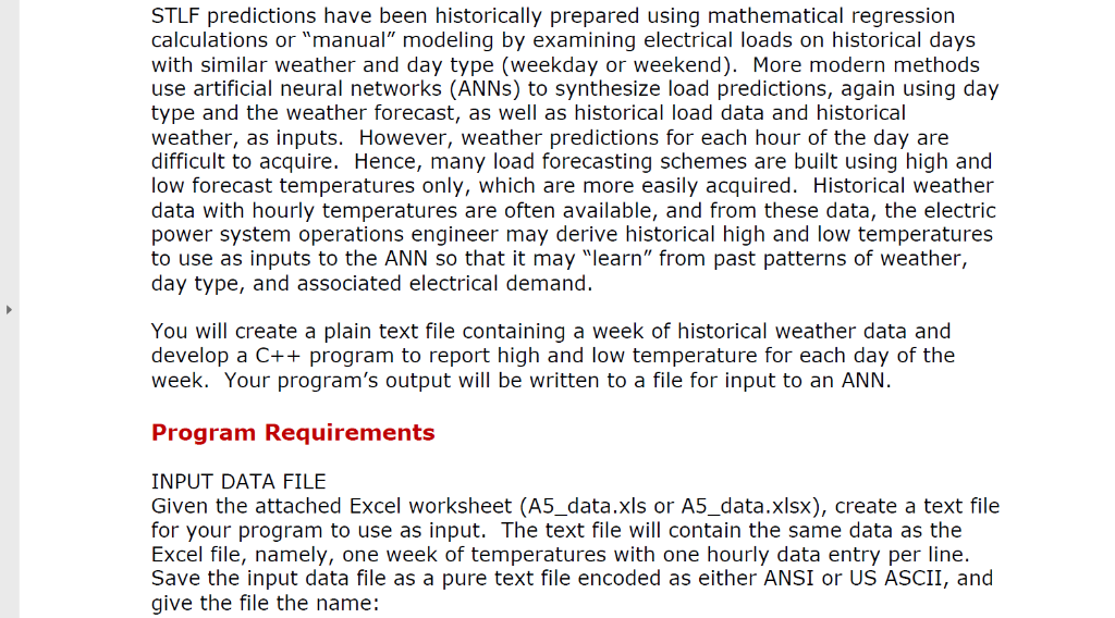 Solved Short Term Electrical Load Forecasting Stlf Is