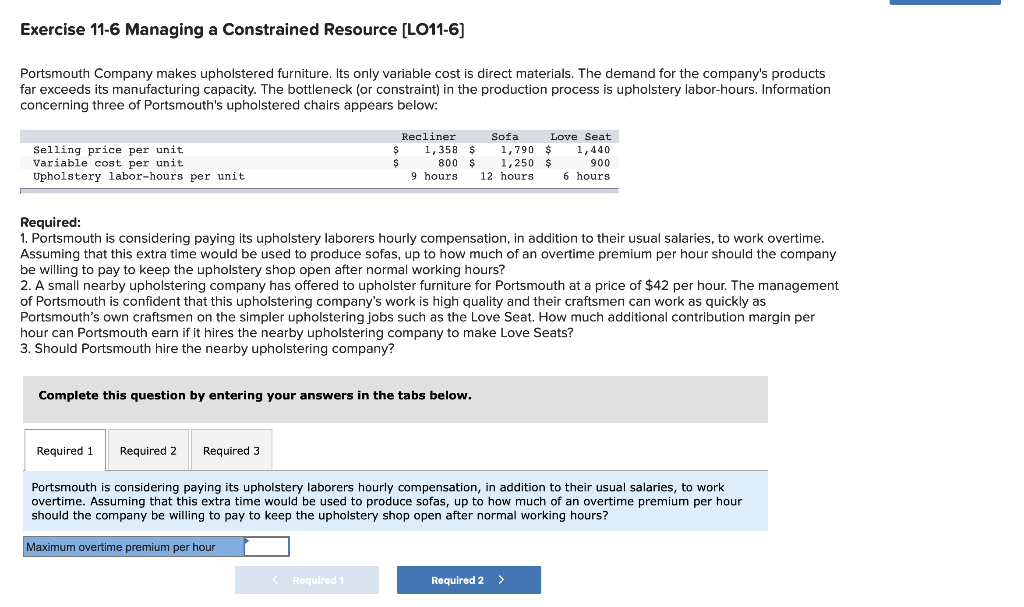Solved Exercise 11-6 Managing a Constrained Resource | Chegg.com