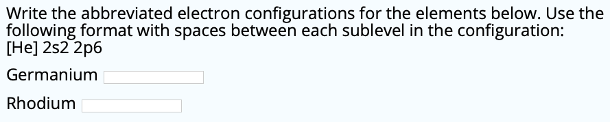 Solved Using Complete Subshell Notation Match The Predicted 