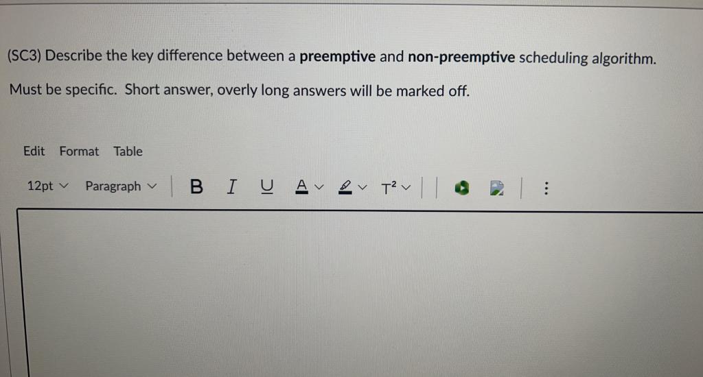 Solved (SC3) Describe the key difference between a | Chegg.com