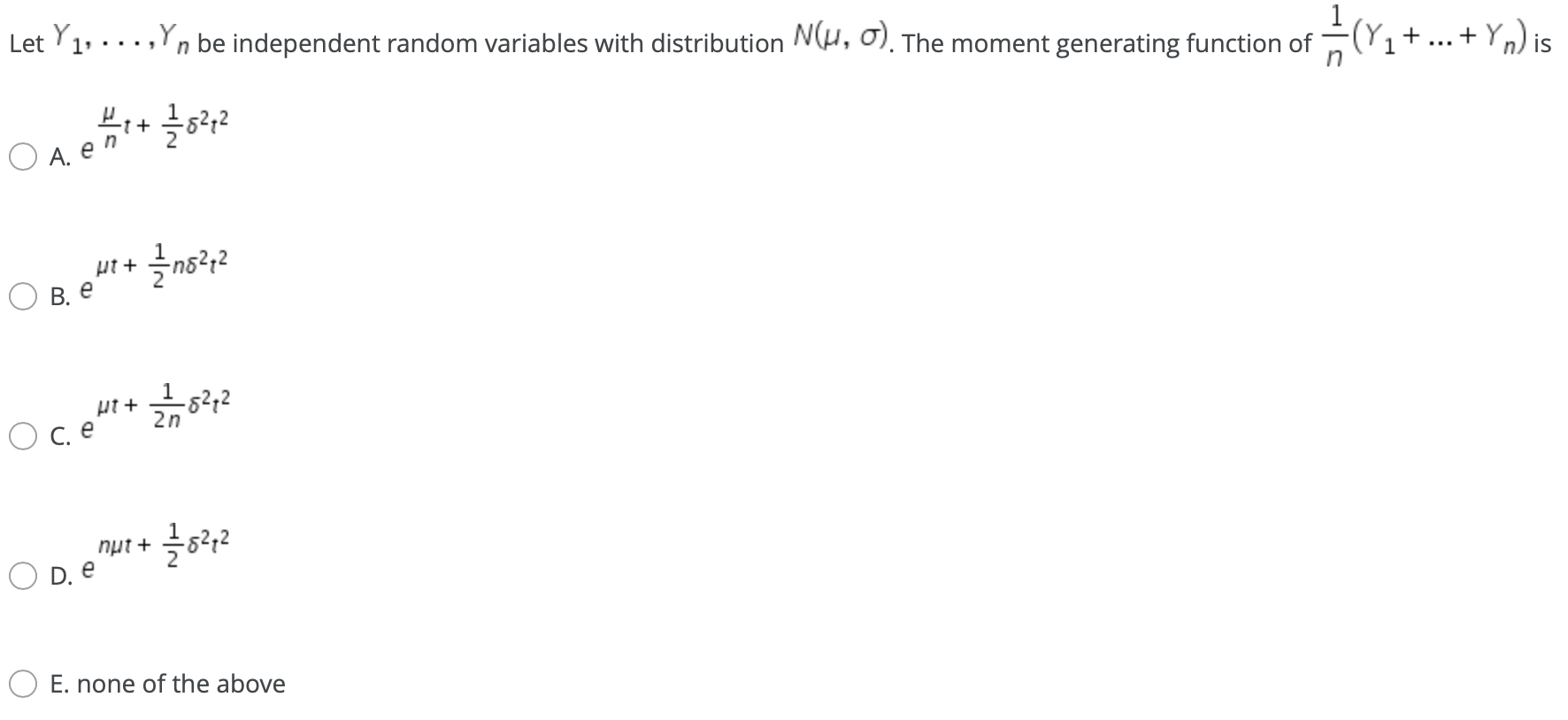 Solved Let Y1, ...,Yn be independent random variables with | Chegg.com