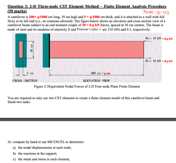 Question 3: 2-D Three-node CST Element Method - | Chegg.com