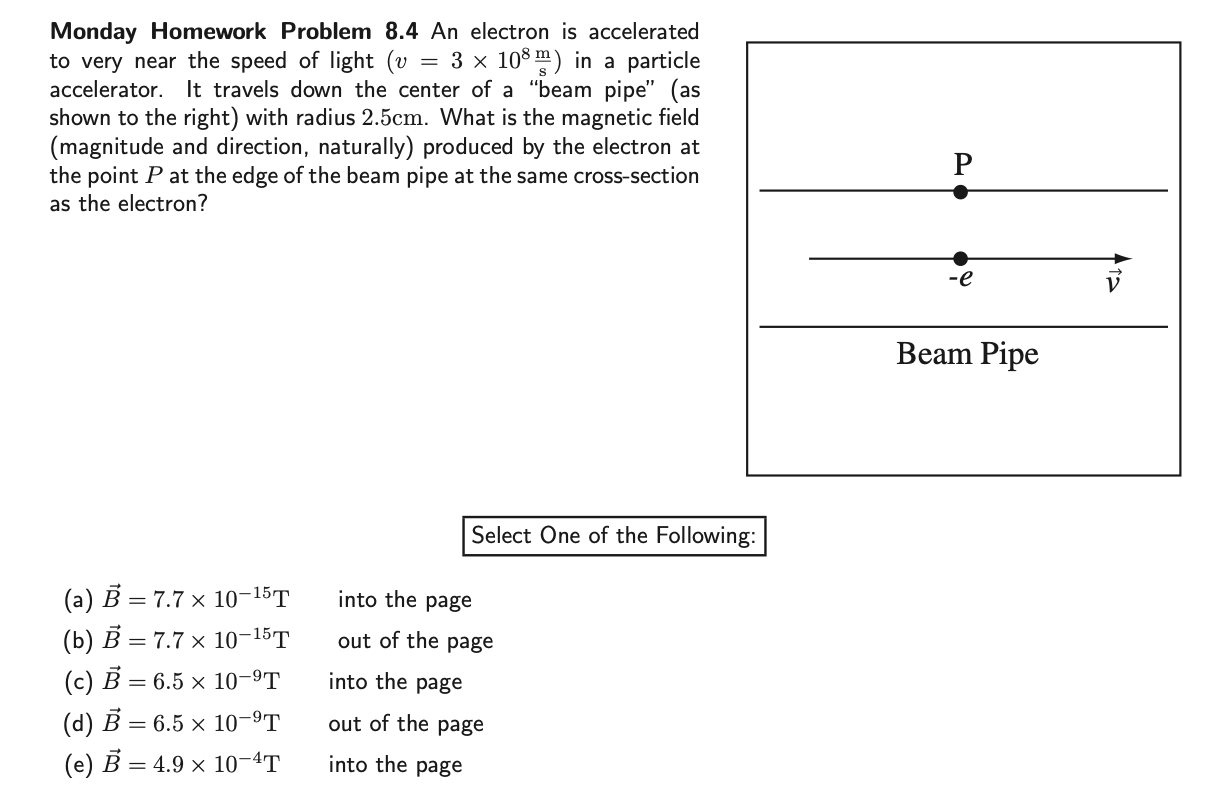 Solved Monday Homework Problem 8 4 An Electron Is