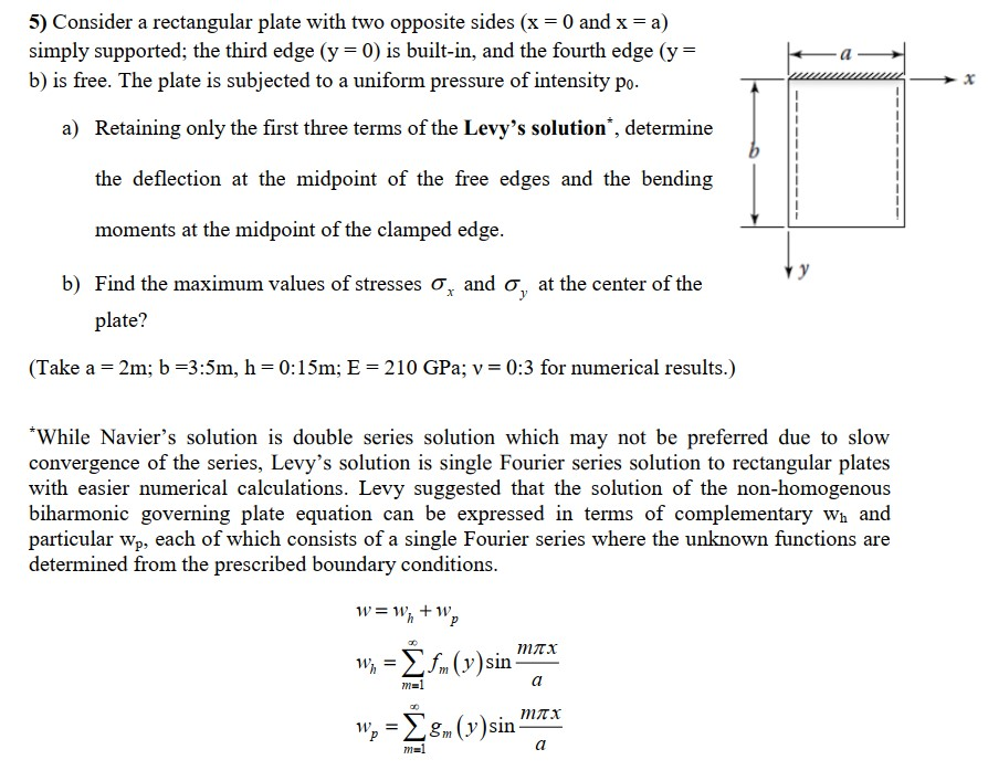5) Consider a rectangular plate with two opposite | Chegg.com