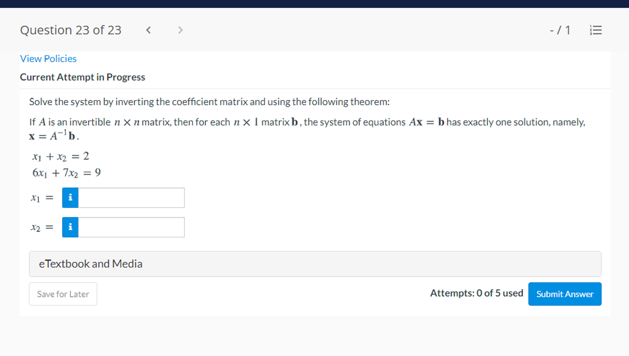 Solved Question 23 of 23 く -/1 View Policies Current Attempt | Chegg.com
