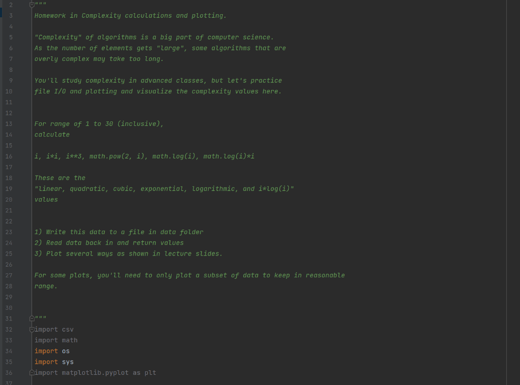 Solved Homework In Complexity Calculations And Plotting