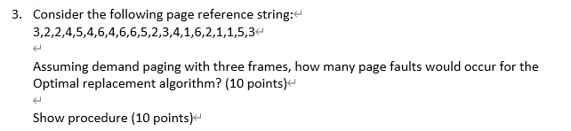 Solved 3. Consider the following page reference string: | Chegg.com