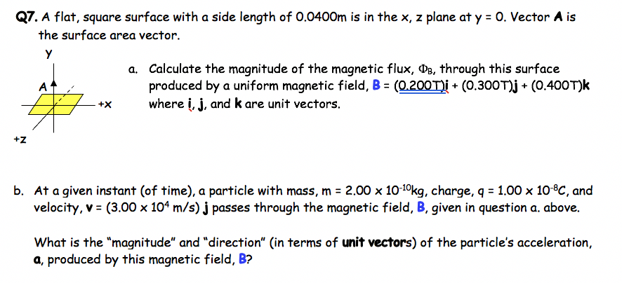 Solved Q7. A flat, square surface with a side length of | Chegg.com