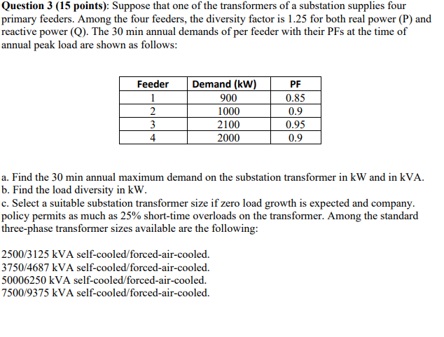 Solved Question 3 (15 points): Suppose that one of the | Chegg.com