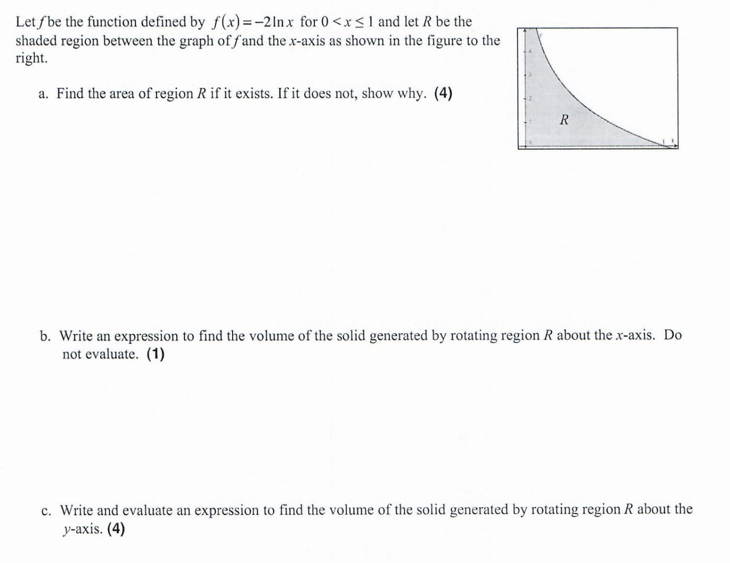 Solved Let f ﻿be the function defined by f(x)=-2lnx ﻿for | Chegg.com