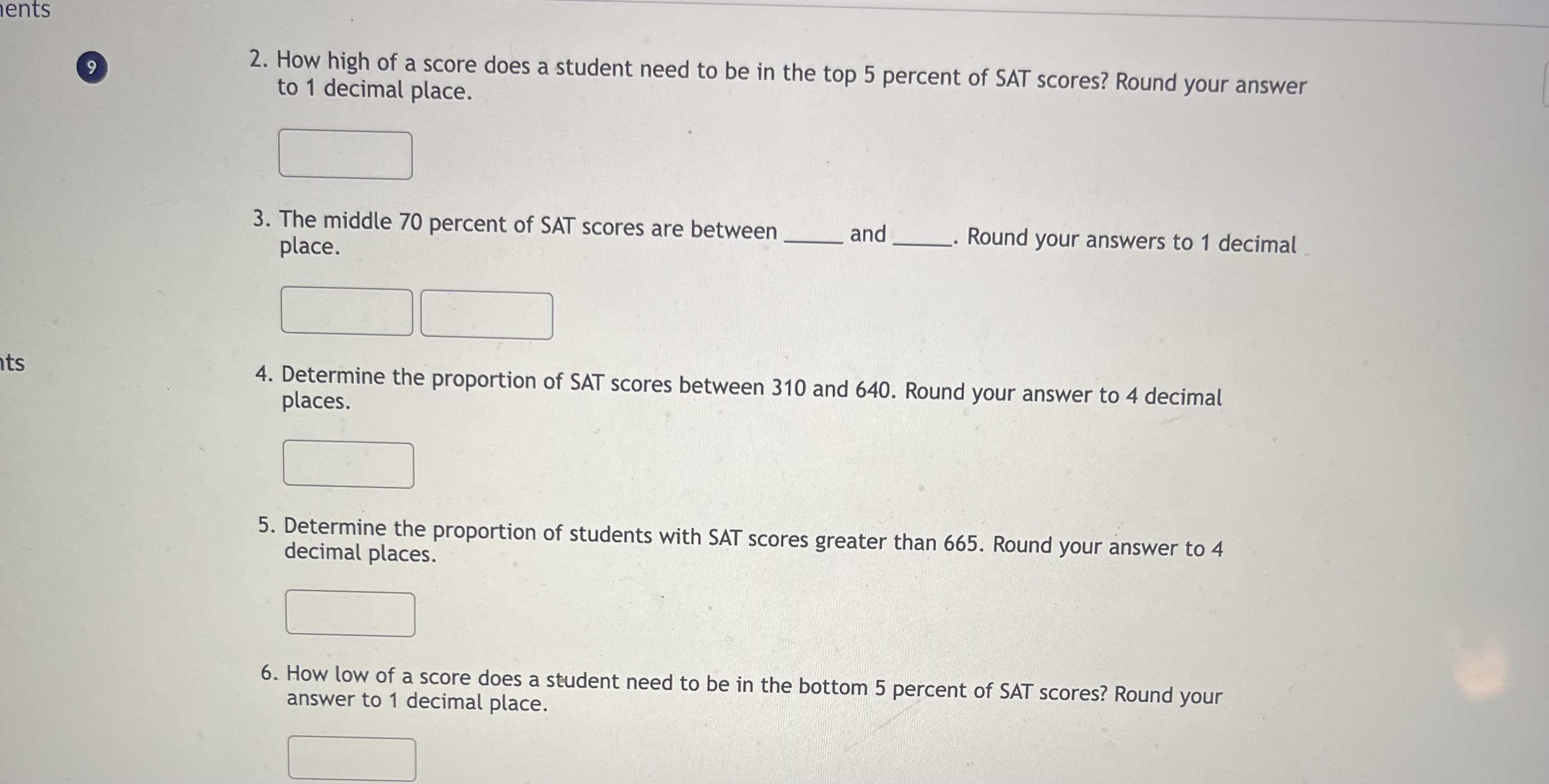 Solved Scores on each section of the SAT exam are normally | Chegg.com