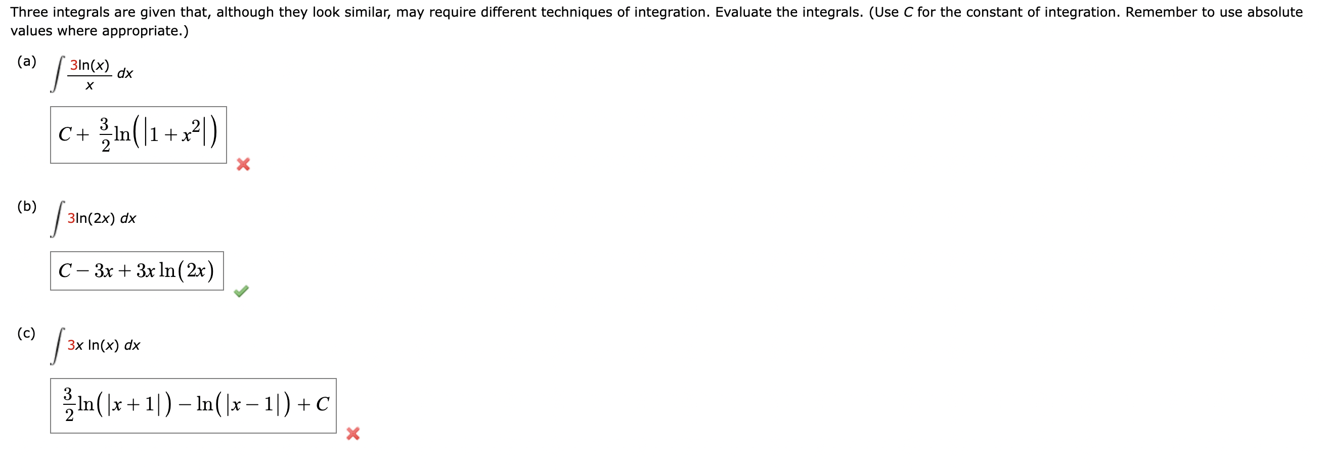 Solved Three integrals are given that, although they look | Chegg.com