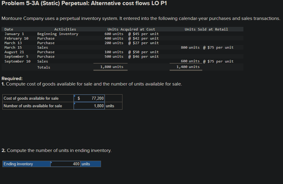 Solved Problem 5-3A (Static) Perpetual: Alternative cost | Chegg.com