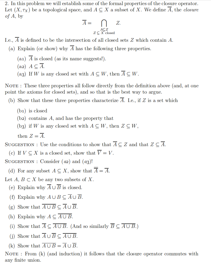 Solved In this problem we will establish some of the formal | Chegg.com