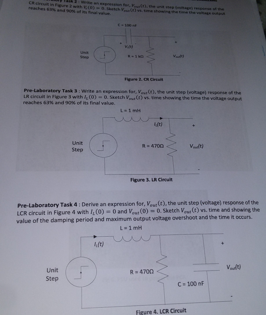 Solved CR circuit in Figure 2 with reaches 63% and 90% of | Chegg.com