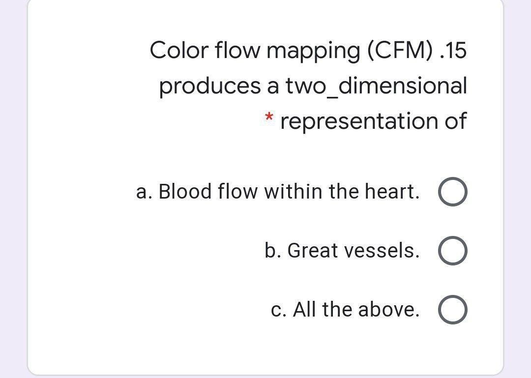 Solved Color flow mapping (CFM).15 produces a | Chegg.com