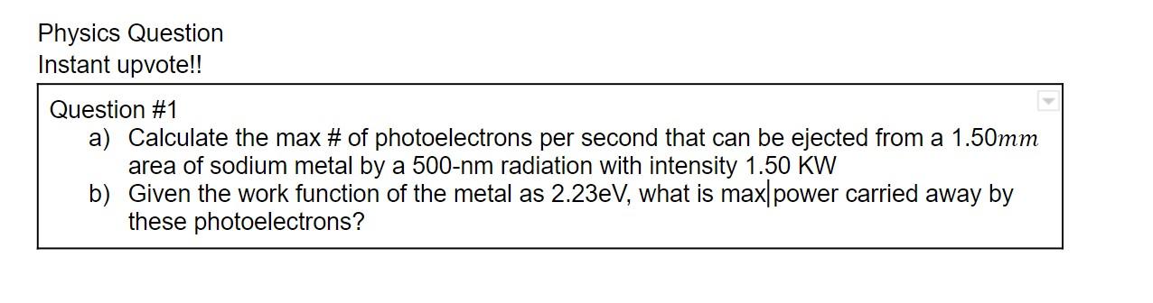 Solved Physics Question Instant upvote!! Question #1 a) | Chegg.com