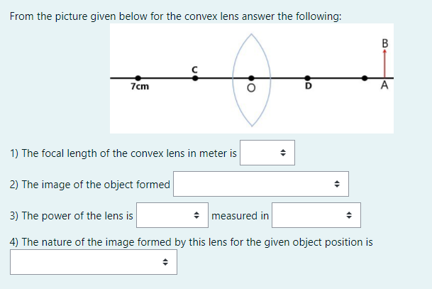 Solved From the picture given below for the convex lens | Chegg.com
