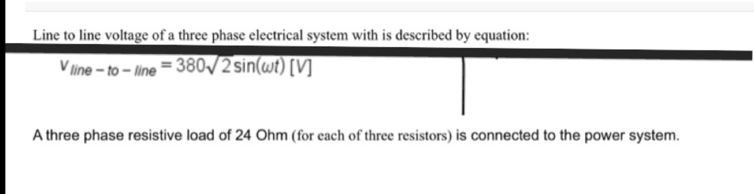 Line to line voltage of a three phase electrical | Chegg.com